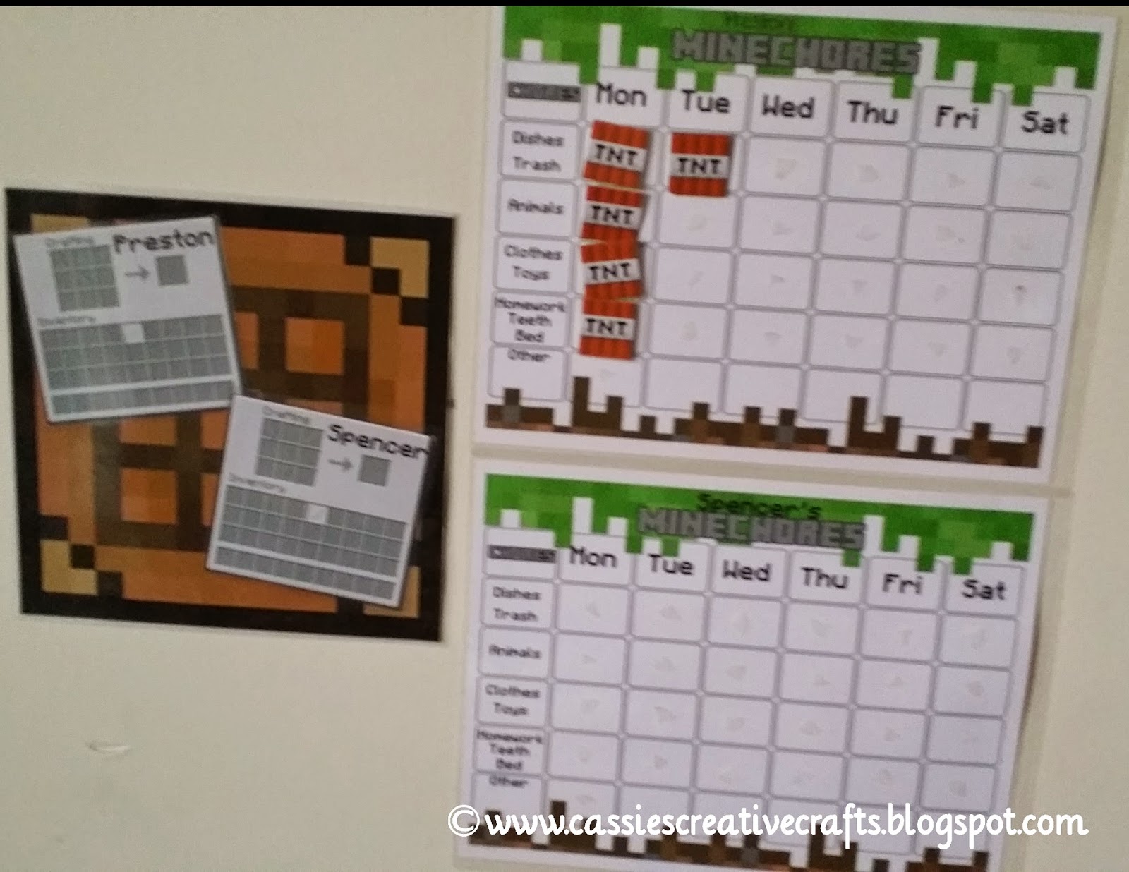 MINECRAFT Printable Weekly Chores Chart Prints Digital Prints Art ...