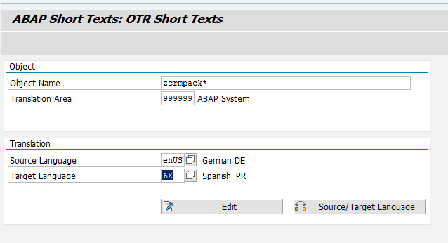 My SAP CRM look up.: Maintain translations using OTR_EDIT and SE63