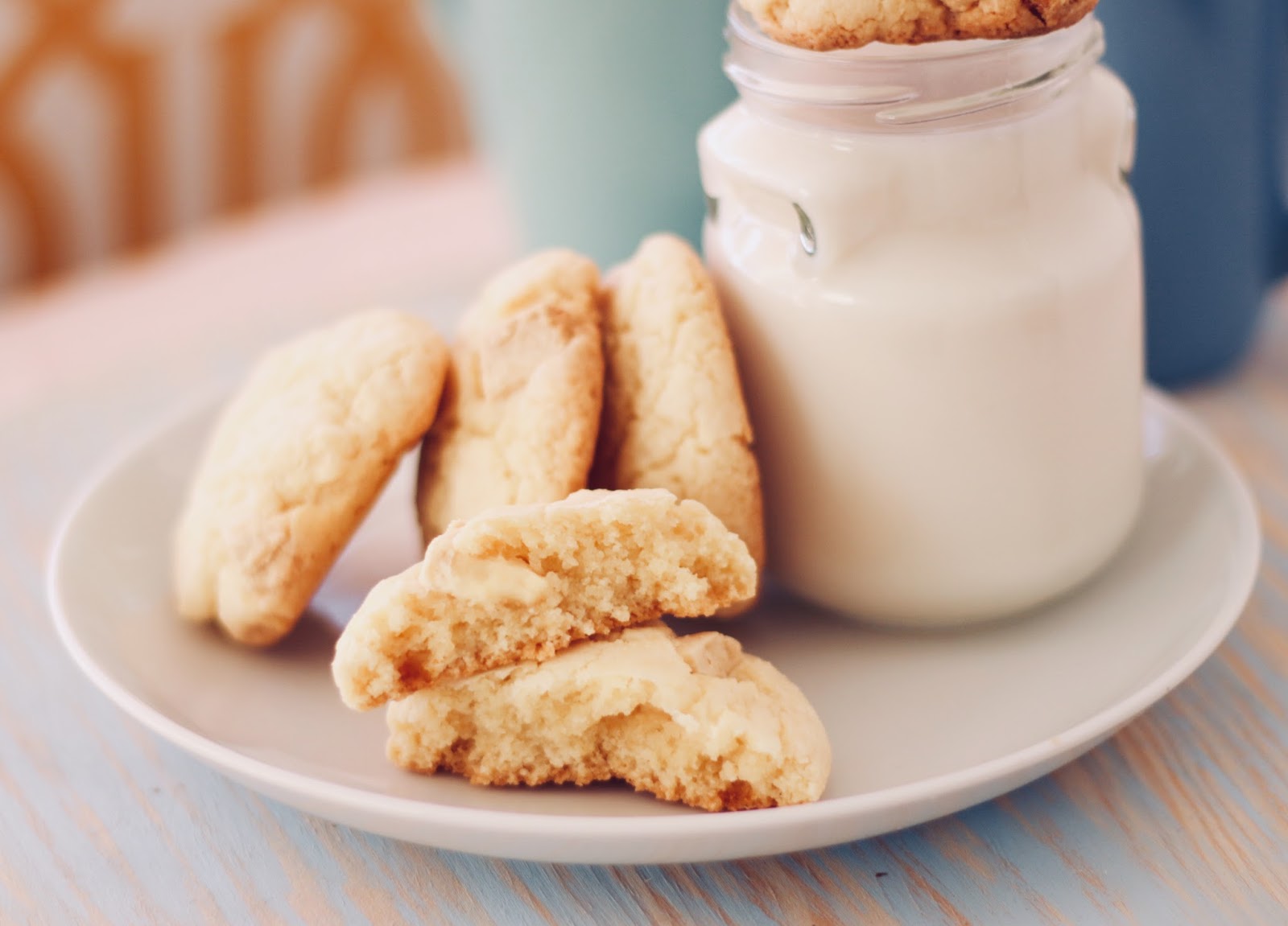 Bolachas de côco e chocolate branco | flor do brownie