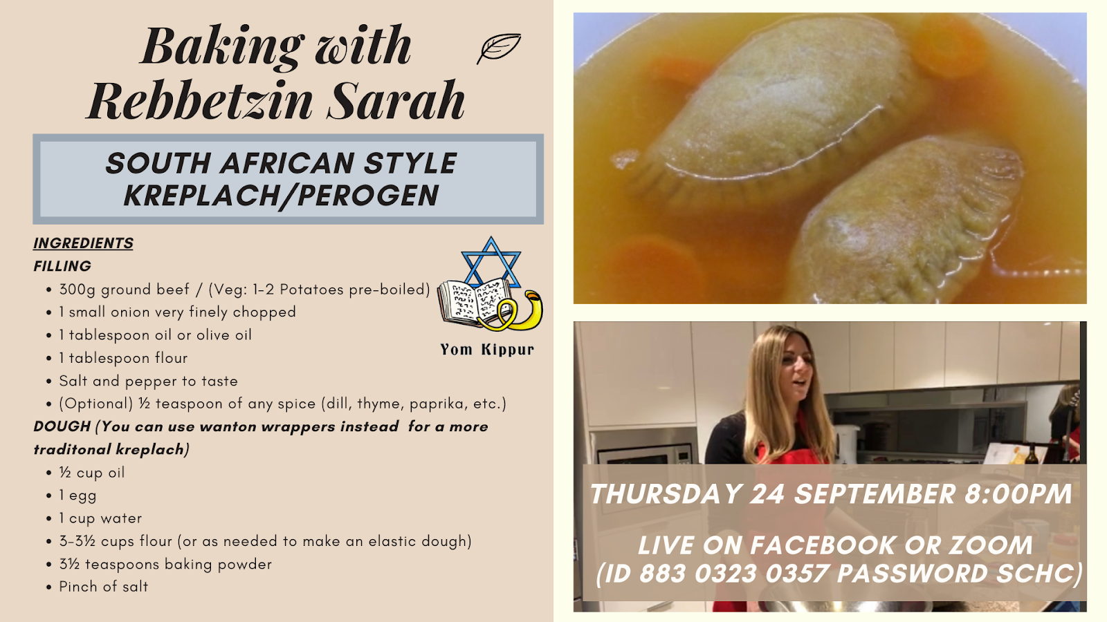 Emmanuel's Email : SCHC - Kreplach/Perogen making with Rebbetzin Sarah