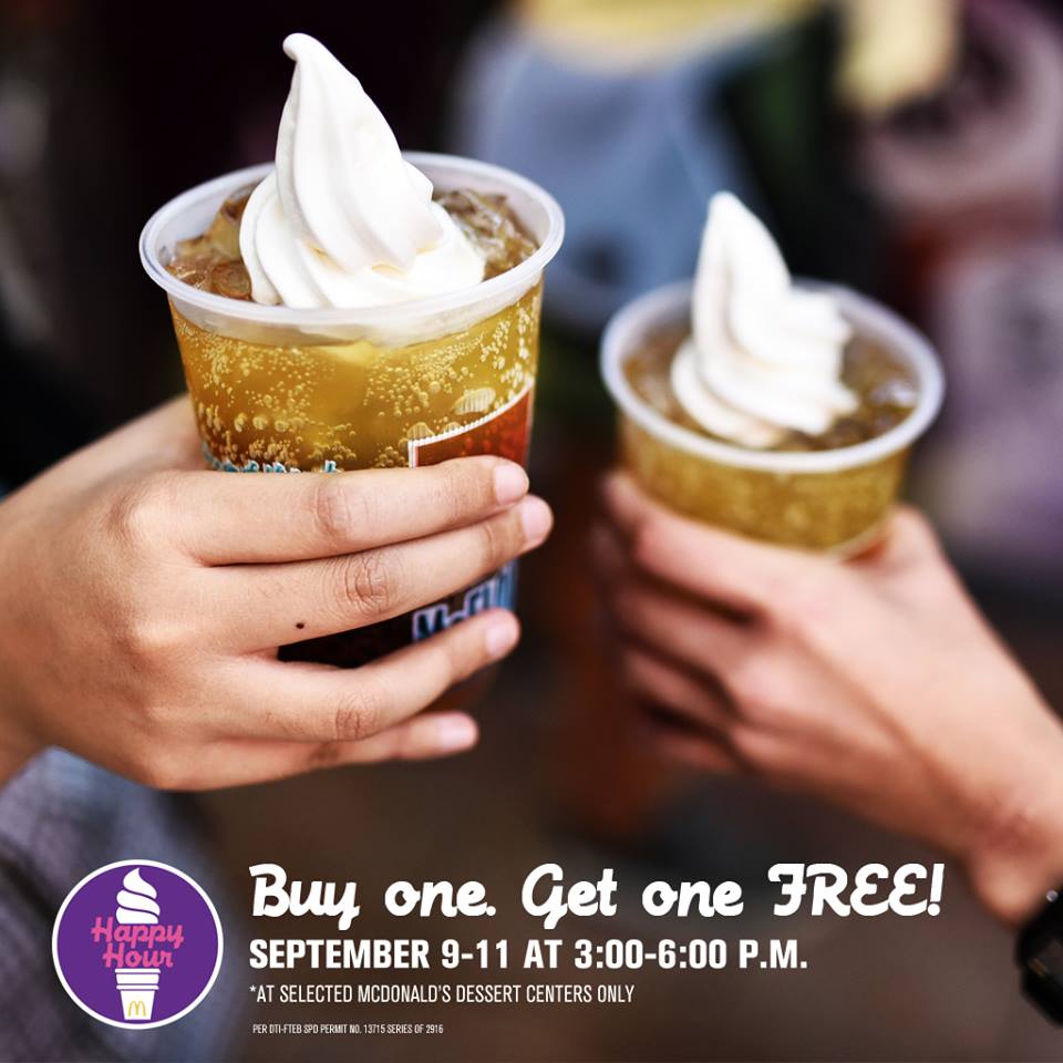 Manila Shopper: McDo Buy1 Take1 Rootbeer Float Happy Hour: Sept 2016