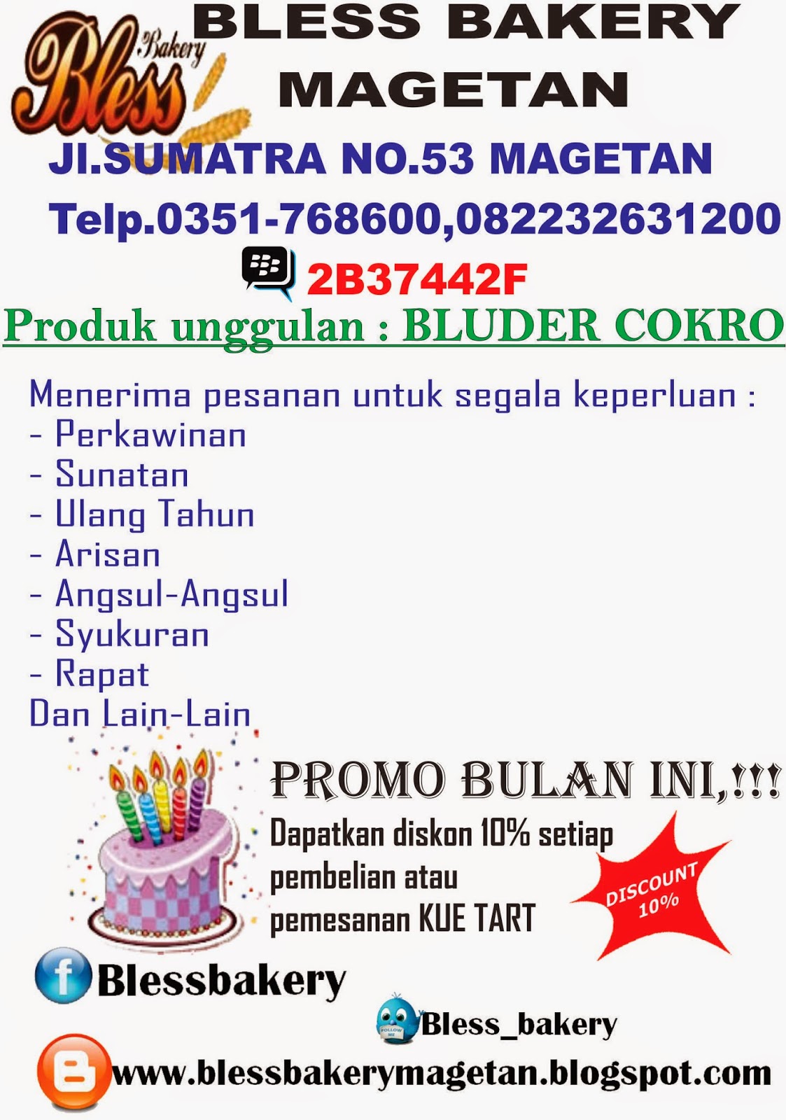 Bless Bakery : Promo