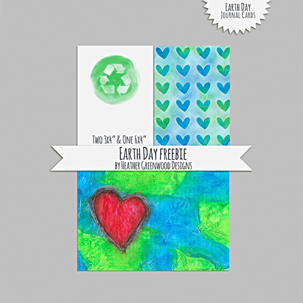 Scrapbook Freebie: Earth Day Journal Cards - Heather Greenwood Designs