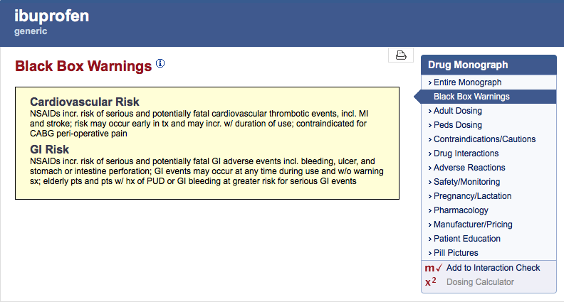 Morley Evans: NSAID BLACK BOX WARNING