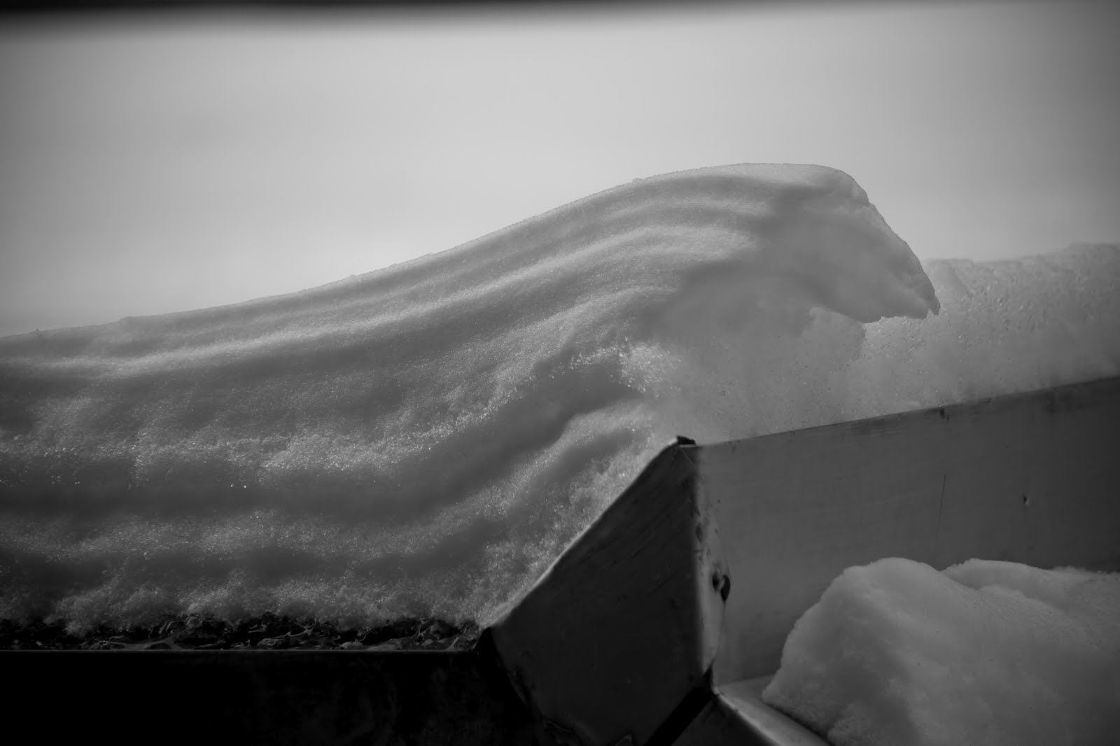 NEWBEELANDER: Layered Snow Drift On A Rooftop