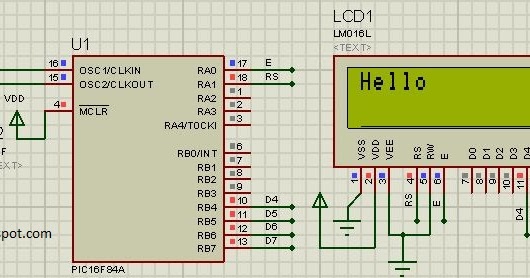 Saeed's Blog: PIC16F84A LCD interfacing code (In 4bit mode) + Proteus ... Saeed's Blog: PIC16F84A LCD interfacing code (In 4bit mode) + Proteus ...