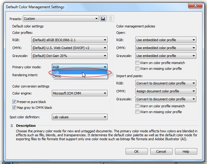Cara Settings Default Color Management menjadi RGB
