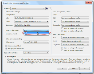 Cara Settings Default Color Management menjadi RGB