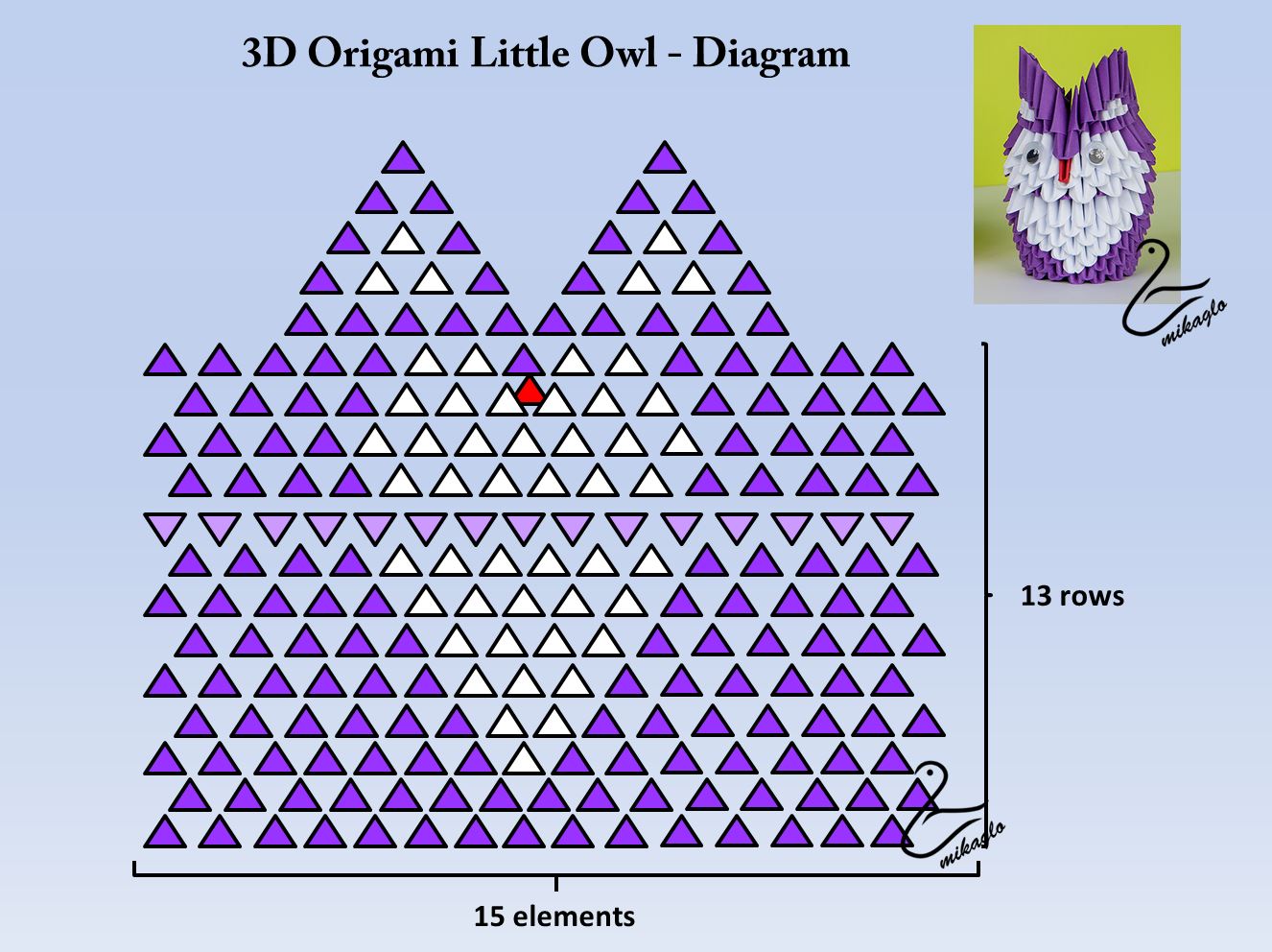 Origami 3d - mikaglo: 277. Sowa z origami krok po kroku / 3d origami ...