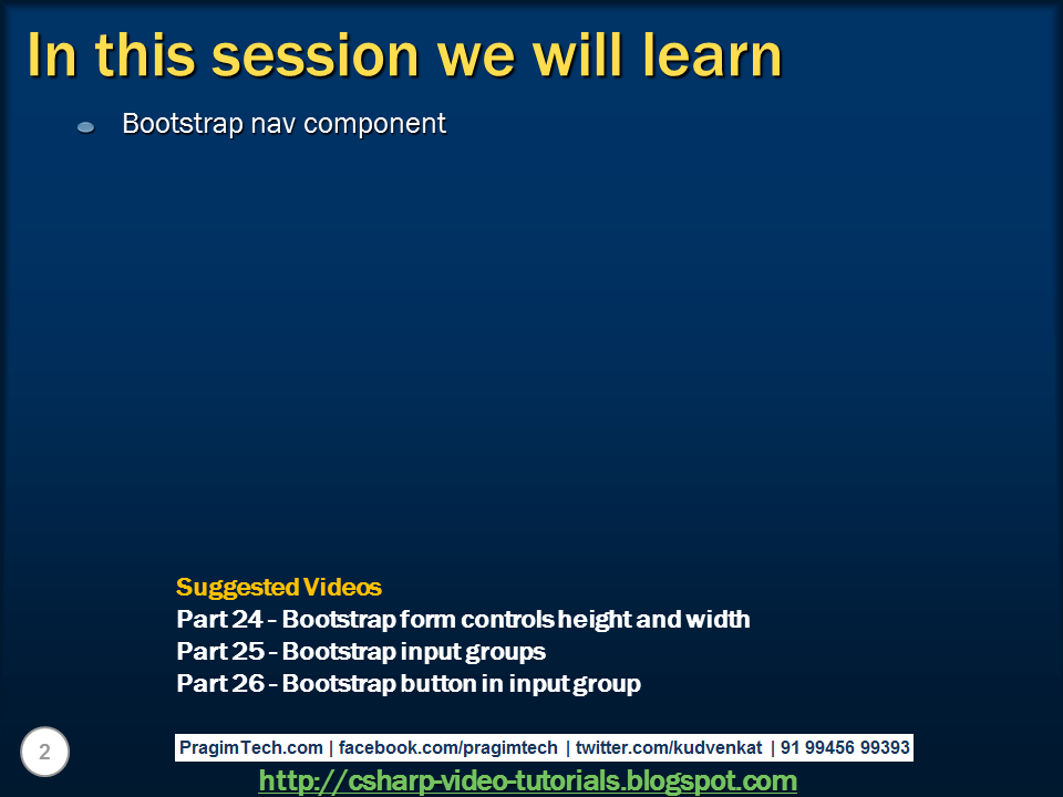 Sql Server Net And C Video Tutorial Bootstrap Nav Component