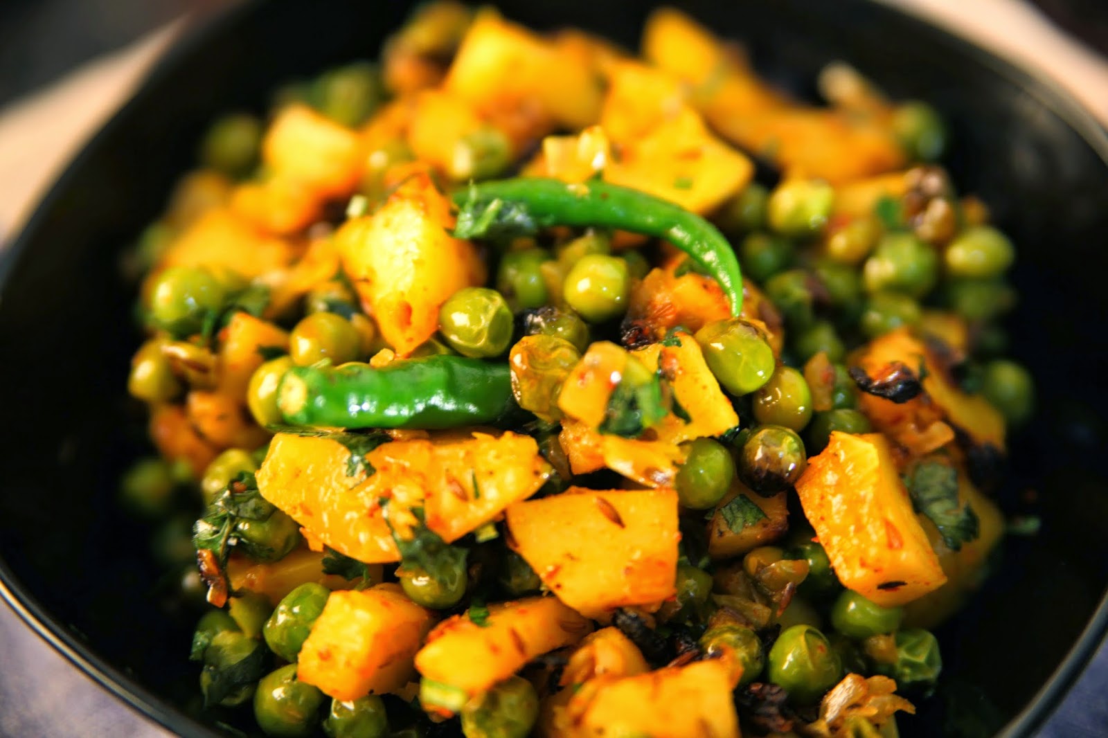 Alu-Mutter from Punjab | Indian Recipes