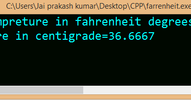 Convert Fahrenheit into centigrade in C++ program