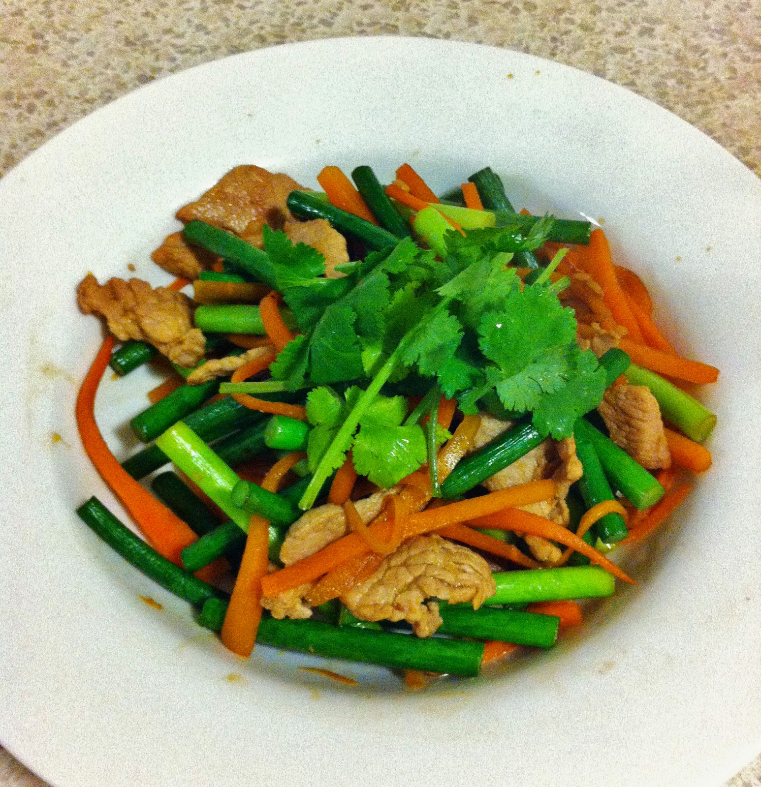 FOOD & BEVERAGE吃: STIR FRY GARLIC SHOOT WITH PORK BELLY