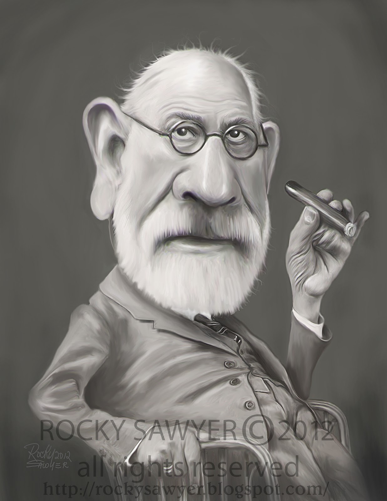 Sawyer Illustration Inc. caricature and cartoon art studio: Sigmund Freud
