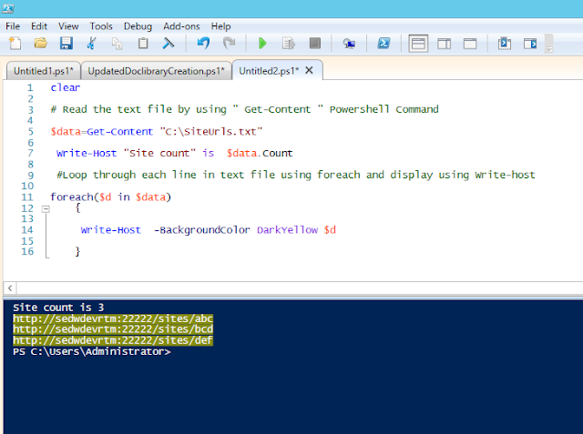 Sharepoint Powershell Script To Read Siteurls From Text File
