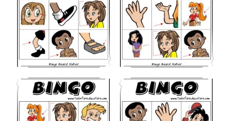 RECURSOS TIC PARA LA ETAPA DE INFANTIL: BINGO DE LAS PARTES DEL CUERPO