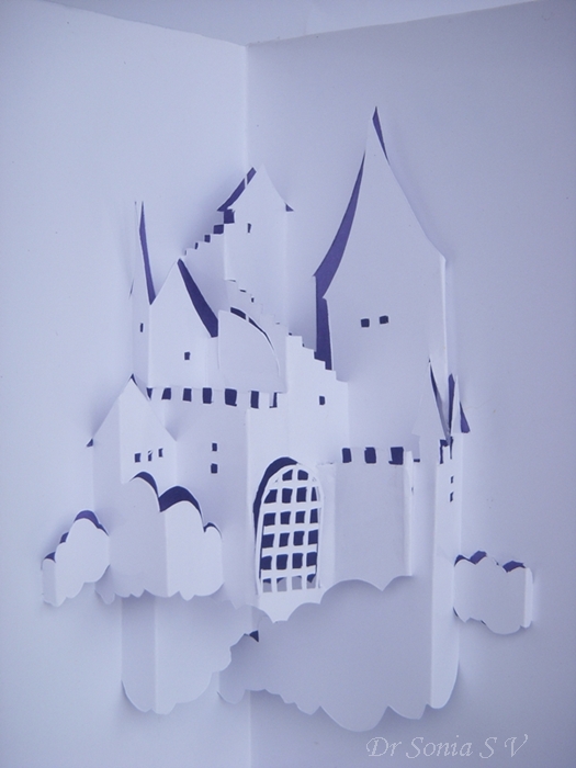 Cards and Crafts : Origamic Architecture- Kirigami Pop Up card Castle