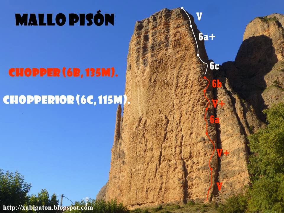 "HOKUS POKUS": Riglos; Mallo Pisón, Vía "Chopper+Chopperior" (6c, 135m ...
