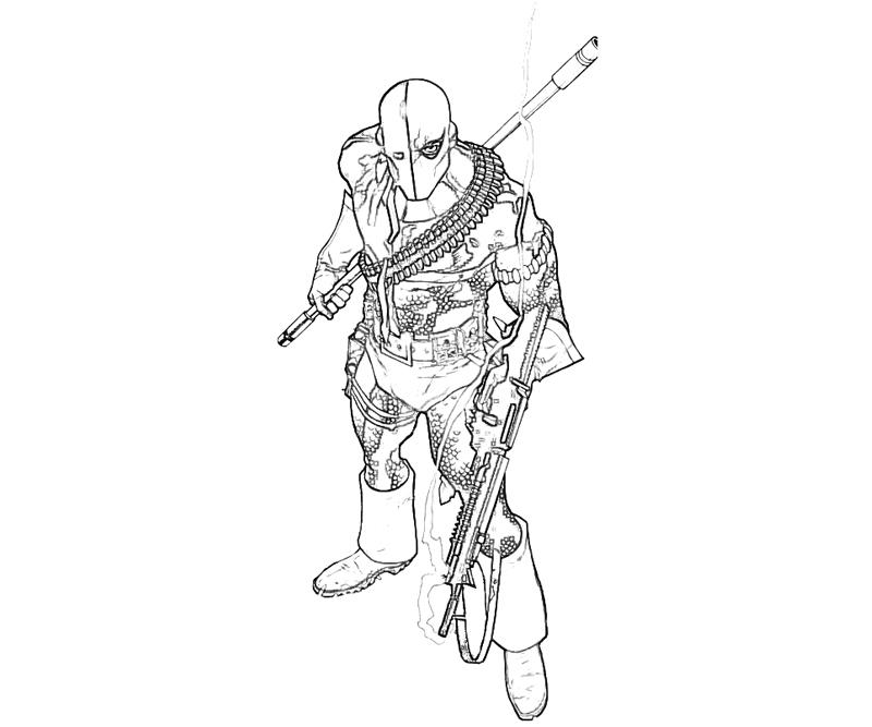 Collection of Deathstroke Coloring Pages - Free Printable