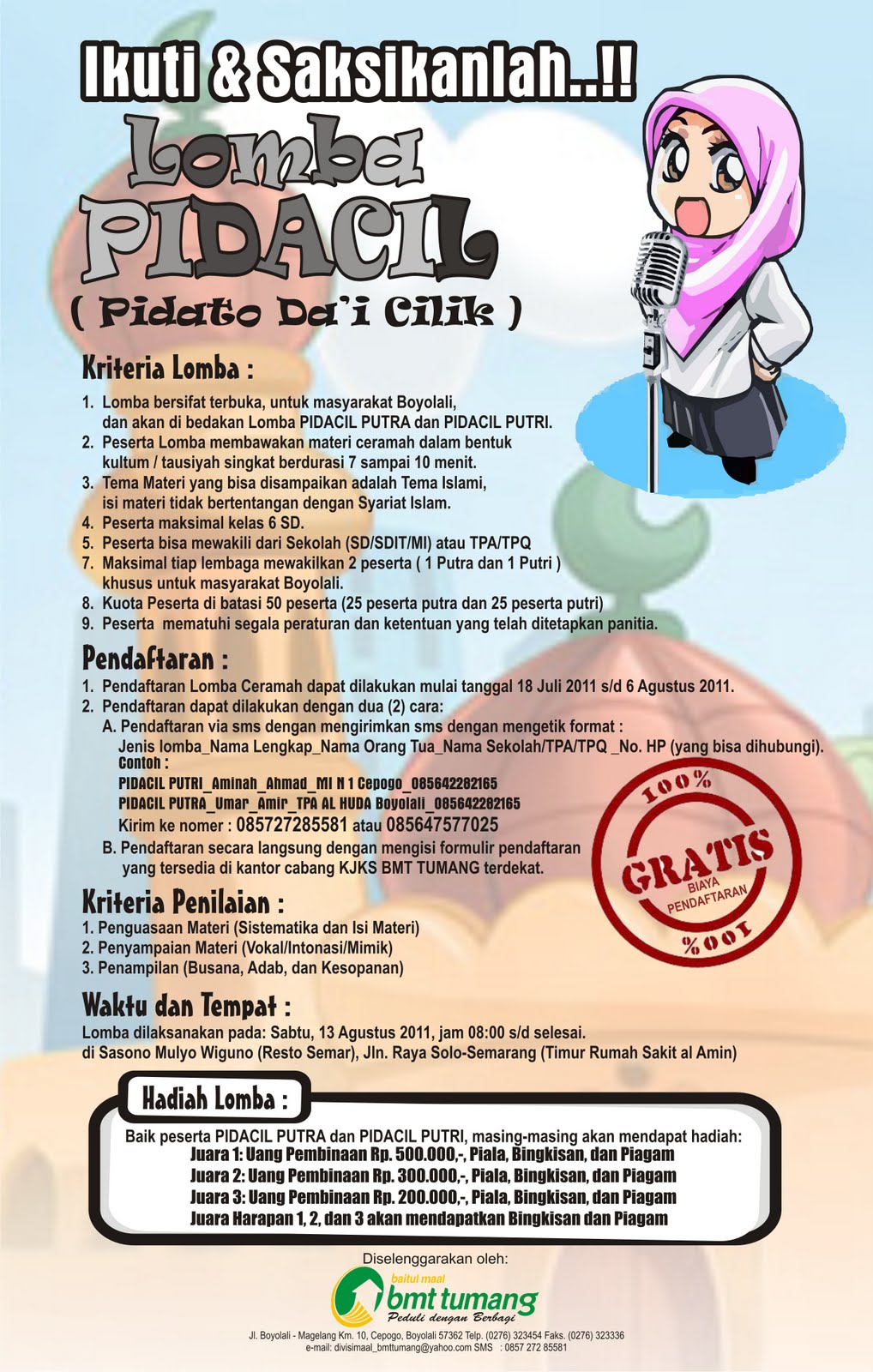 LOMBA PIDATO DAI CILIK (PIDACIL) ~ KJKS BMT TUMANG