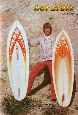 vintage surfboard collector UK: Hot Stuff singlefin