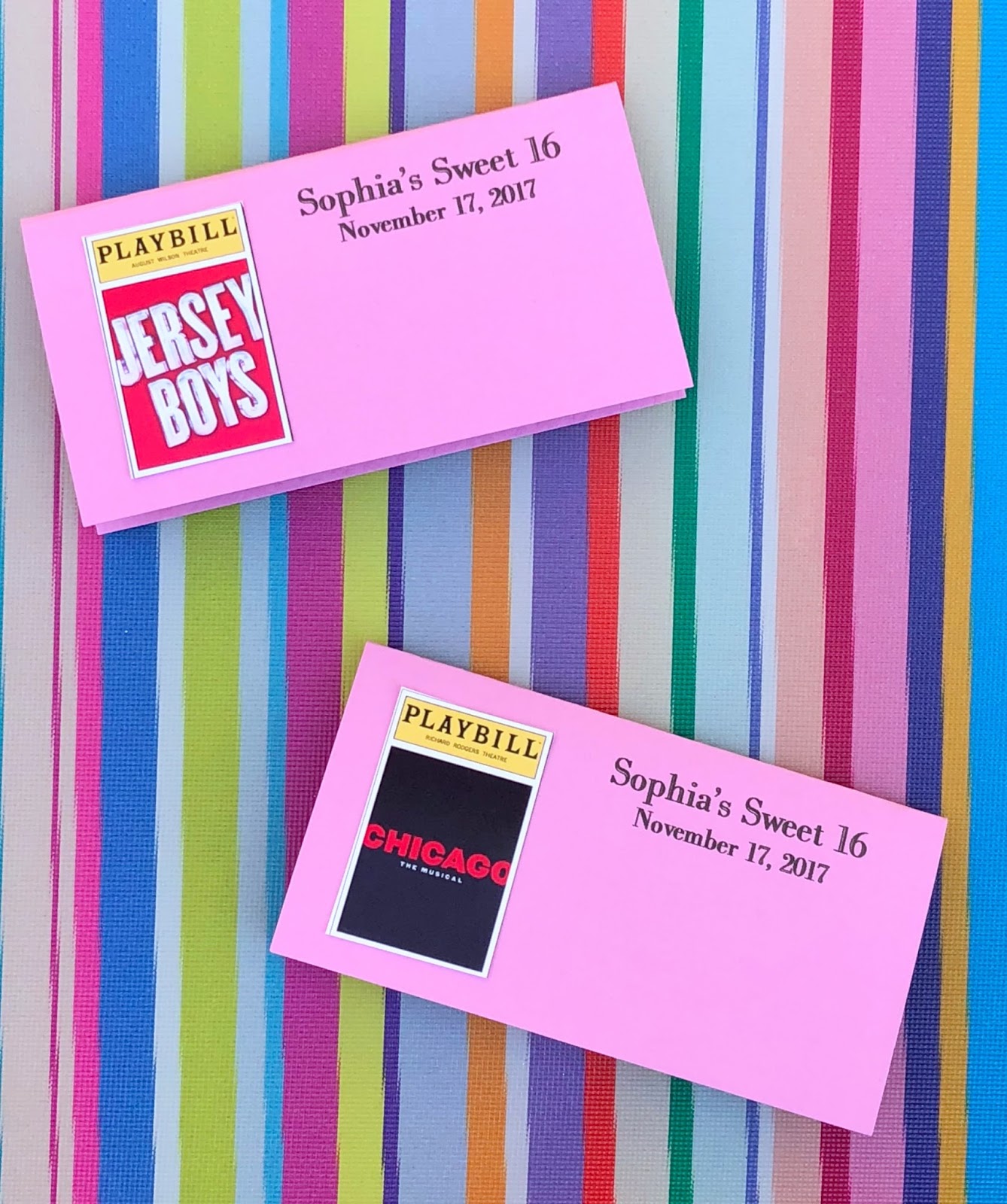 Jac o' lyn Murphy: Broadway Sweet Sixteen Playbill Place Cards