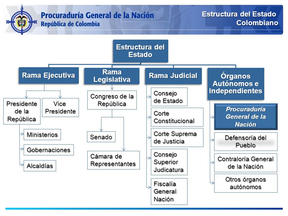 ORGANIZACIÓN POLÍTICA DEL ESTADO COLOMBIANO: organismos de control