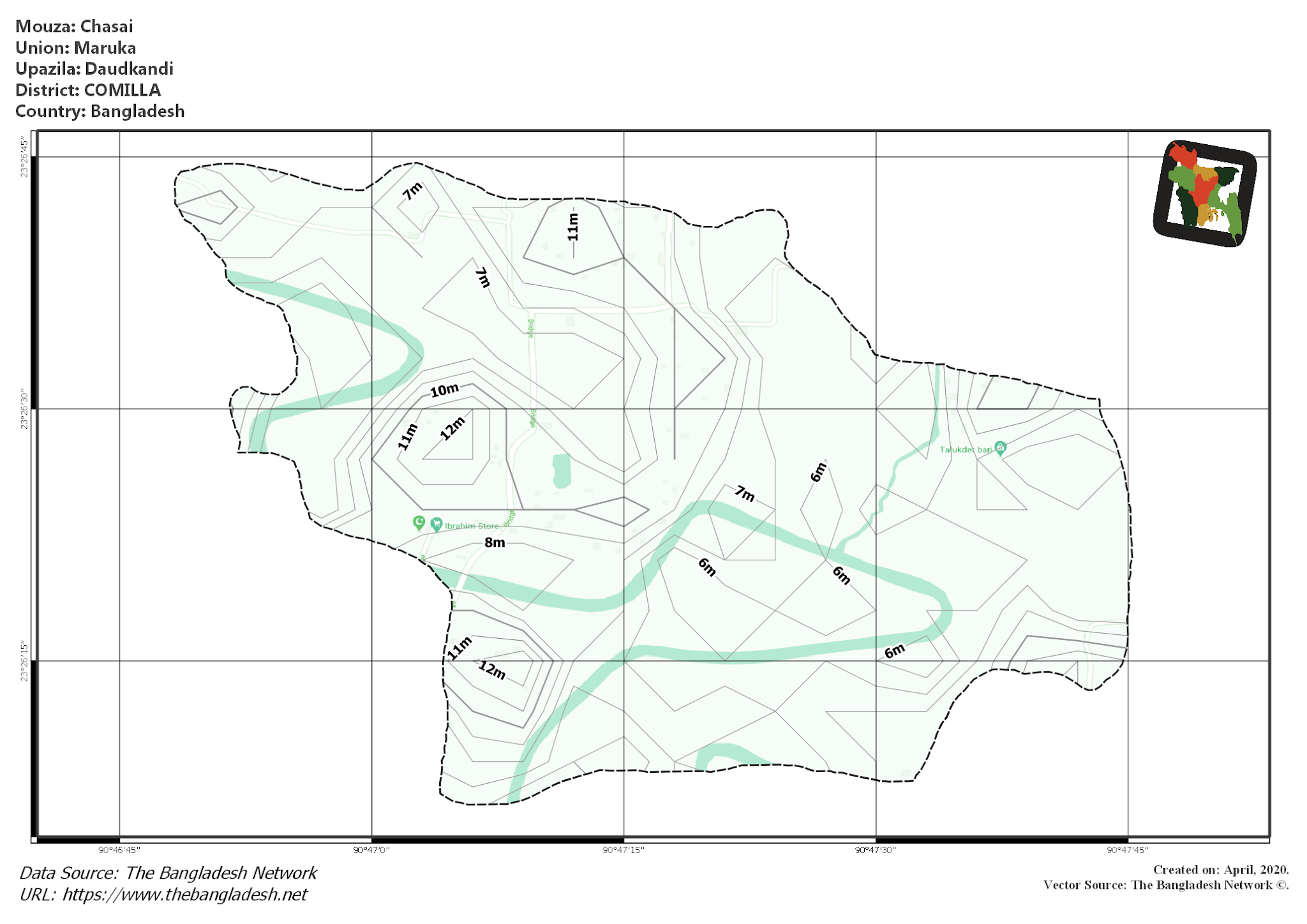 Map of Chasai Mouza, Daudkandi, Comilla