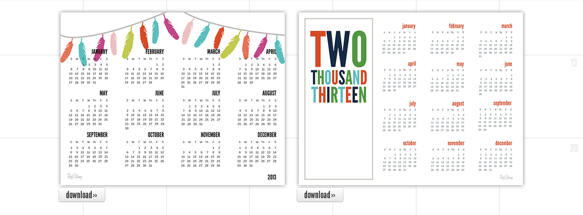 Someday is Today: Fab Finds: Printable Calendars