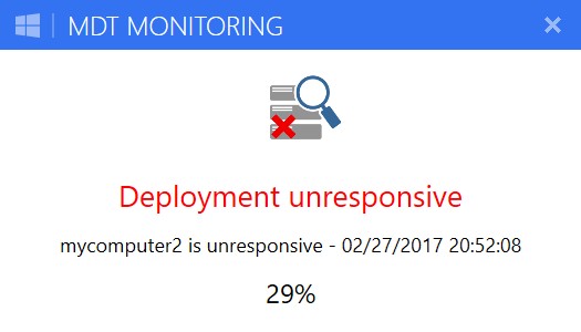 MDT Monitoring: WPF Deployment notifications | Syst & Deploy