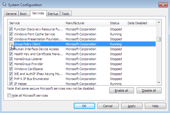 Disable group policy client service windows | Online Networks Solution