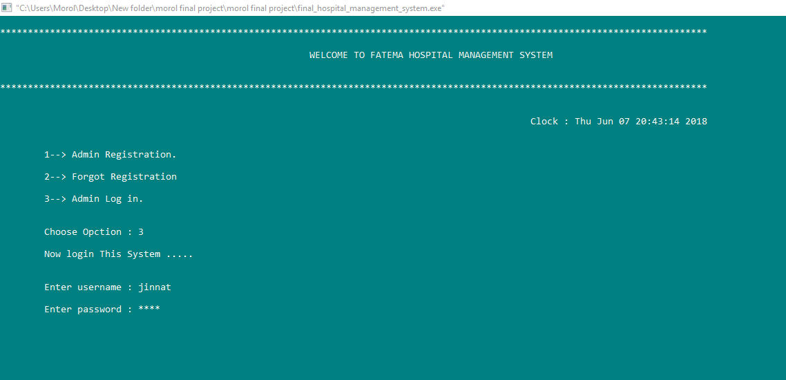Hospital Management System Project using c and c++
