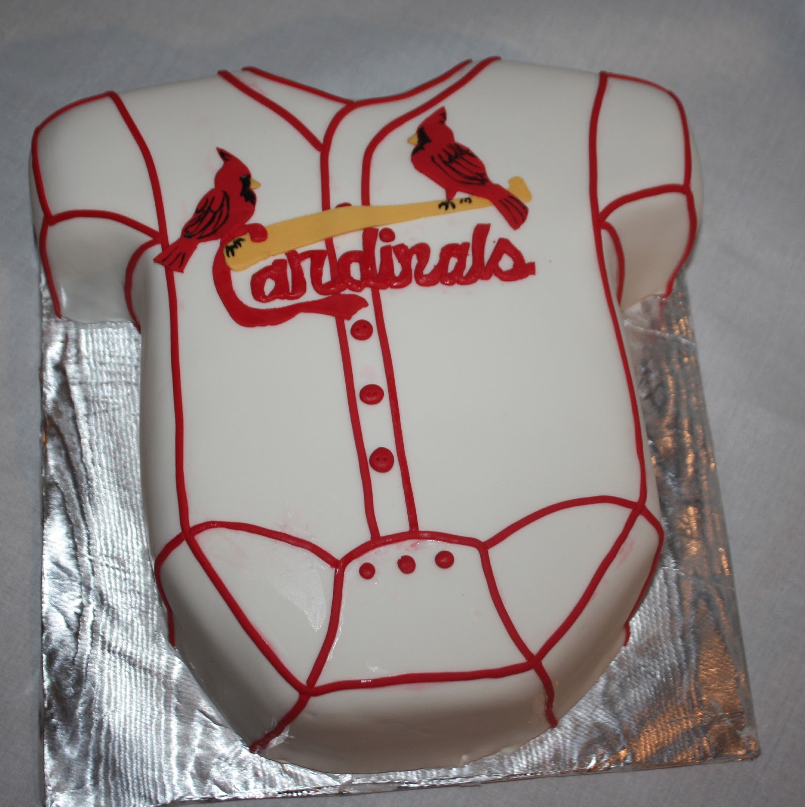 Hock Cakes LLC: St. Louis Cardinals Onesie baby shower cake