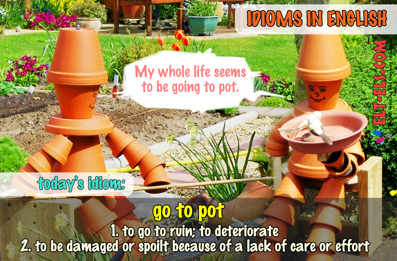 Idioms with pictures: go to pot | www.elt-els.com