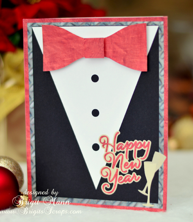 Brigit's Scraps "Where Scraps Become Treasures": New Years Tuxedo Card