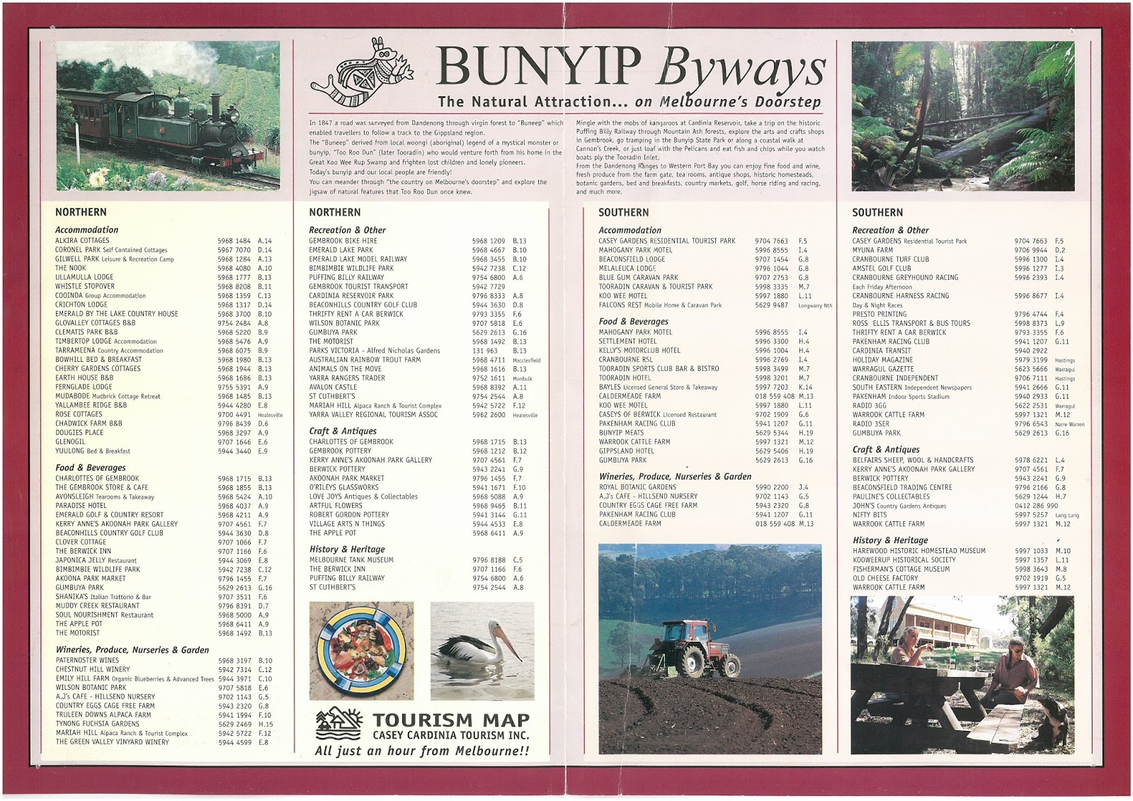 Casey Cardinia - links to our past: Bunyip Byways Tourism map