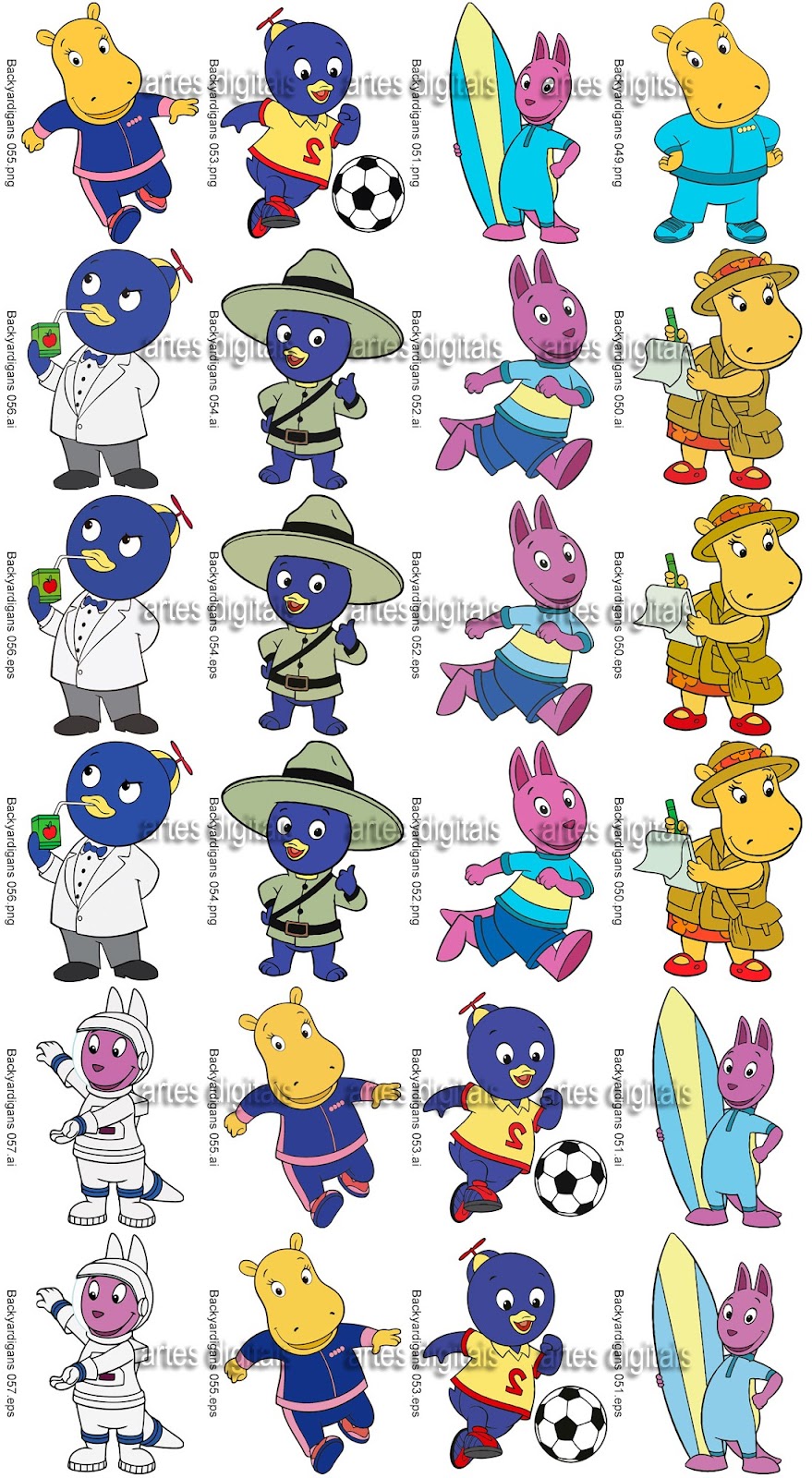 Art´s e Vetores : 120 Vetores Dos Backyardigans - Para Fazer Convites E ...