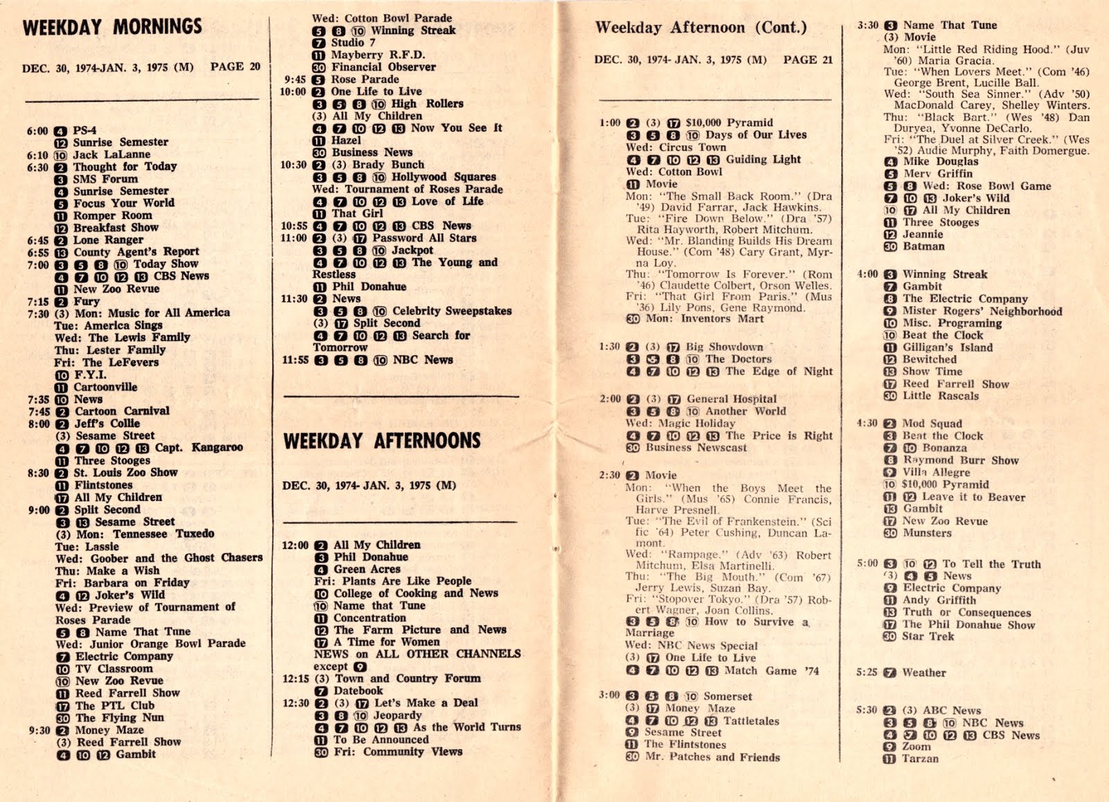 and everything else too: TV Schedule Family Fun Booklet 1974 (PART TWO)
