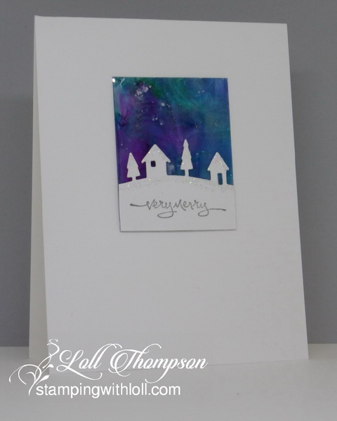 Stamping with Loll: Alcohol Inks on Acetate Christmas cards
