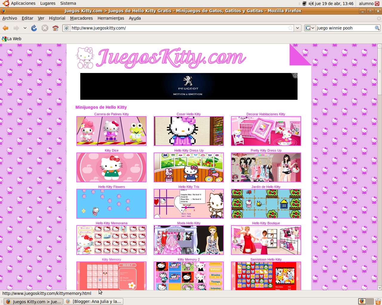 Ana Julia y las TIC: Juegos Hello kitty