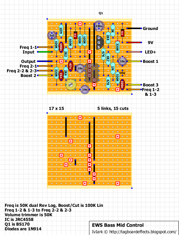 Bass Mid Control by E.W.S. schematic - freestompboxes.org