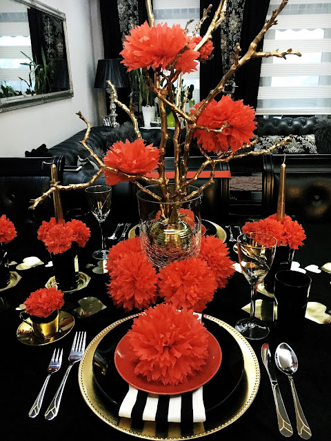 BLACK AND RED VALENTINE ROMANTIC TABLE FOR TWO - BLOG HOP