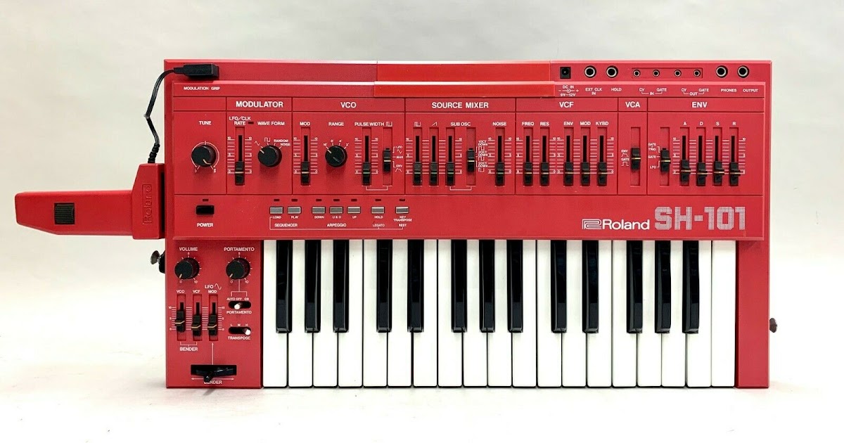 MATRIXSYNTH: Red Roland SH-101 Monophonic Analog Synthesizer w/ Mod Grip