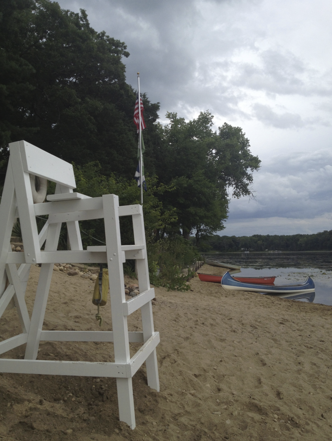 He built us an old-school lifeguard tower. | Camp Wandawega