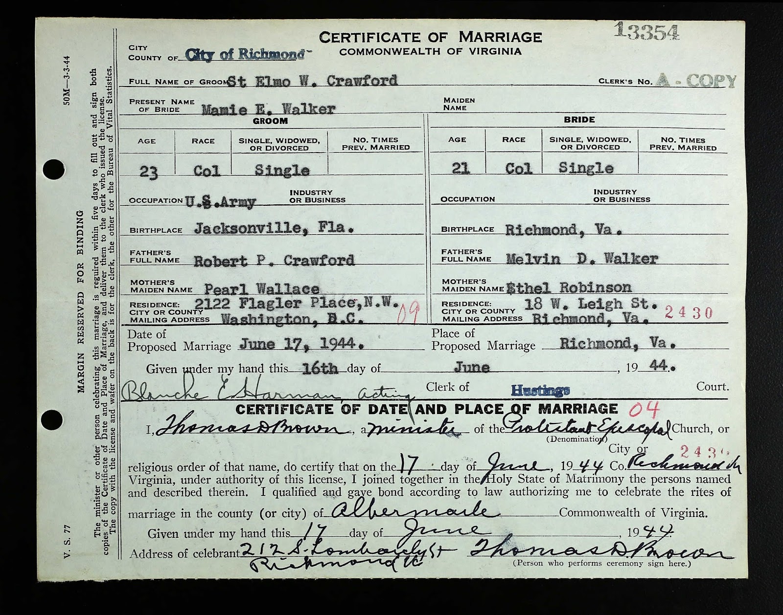 Jeannette's take on life: Melvin De Witt Walker 3rd Son of Maggie Lena ...