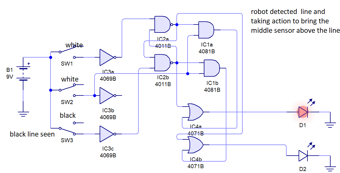 Line Follower Robot With Combinational Logic