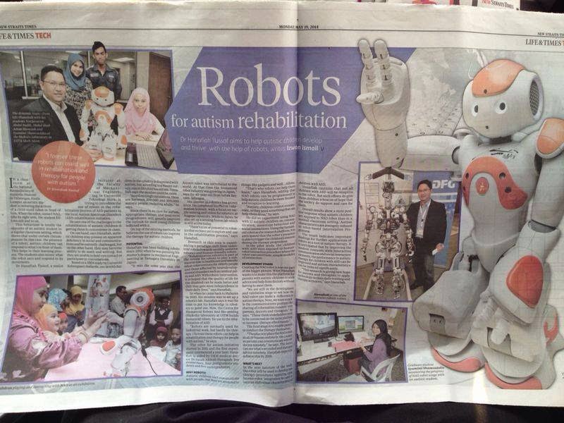 Newspaper Article: "Robots for Autism Rehabilitation" on New Straits ...