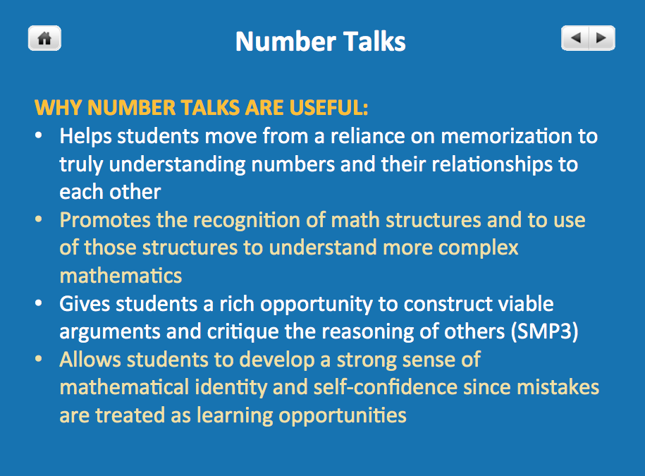MathSnack: Number Talks