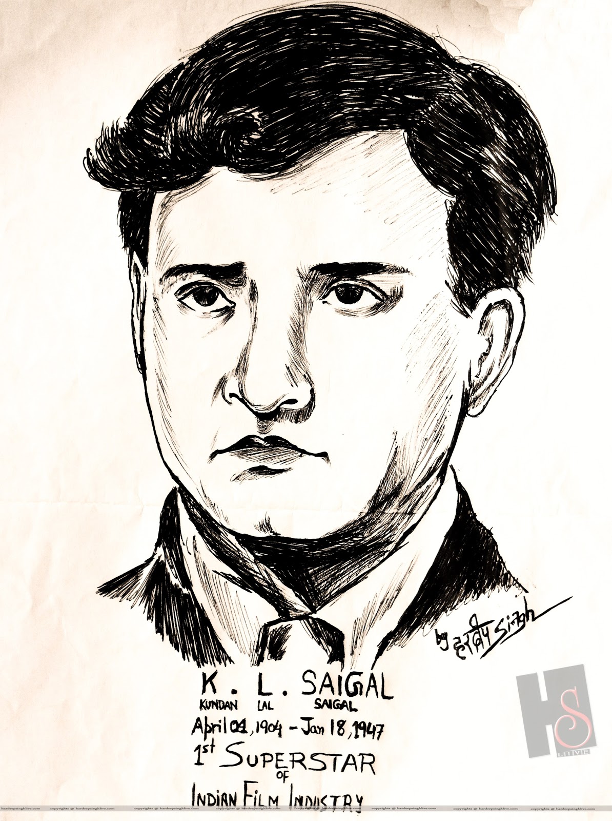Art Of Hardeep Singh: K. L. Saigal - First Superstar Of Indian Film ...