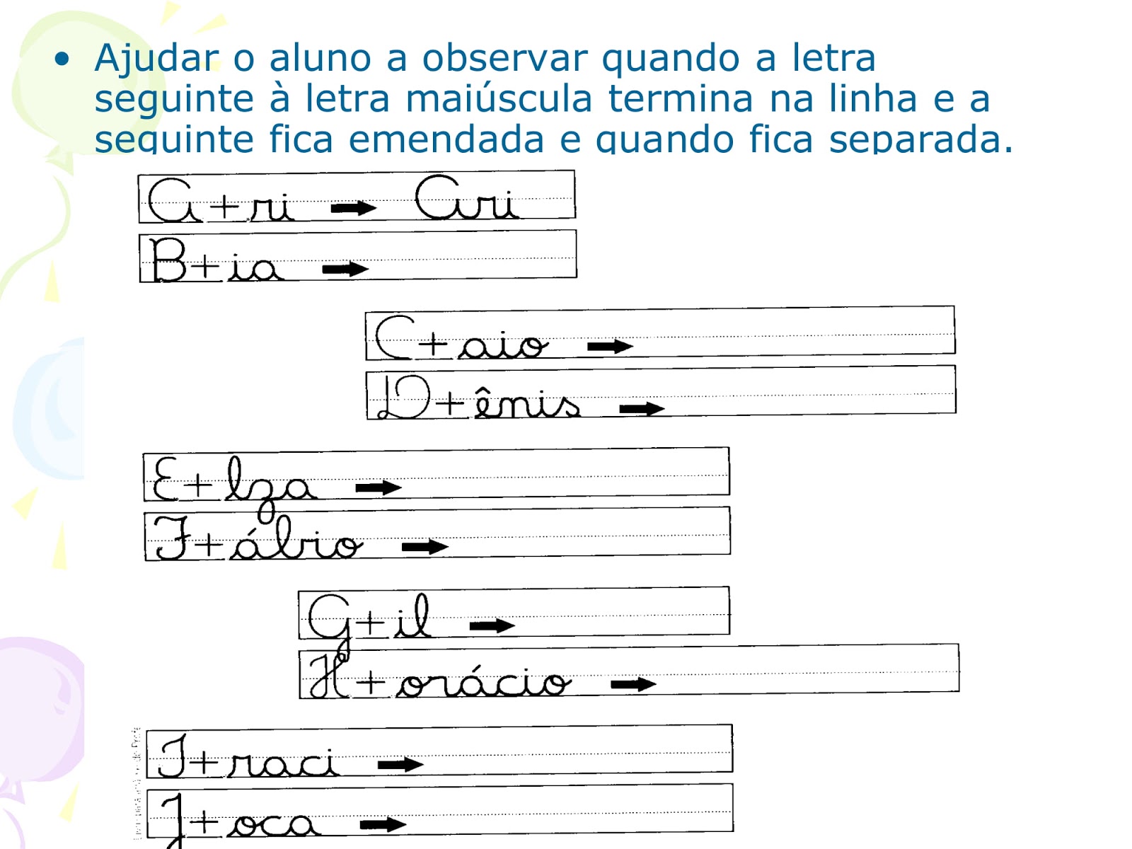 Da Letra de Imprensa à Letra Cursiva. - Atividades de Caligrafia